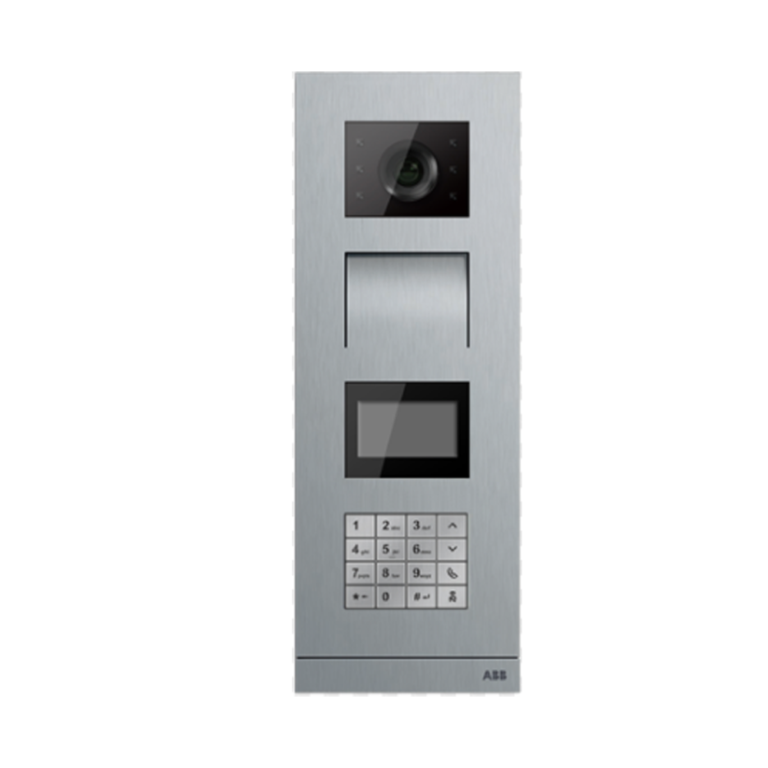 ABB Video outdoor station with keypad, with ID card reader, stainless ...